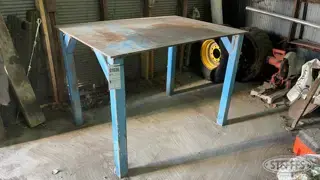 Steffes Group | Shop-built steel welding table